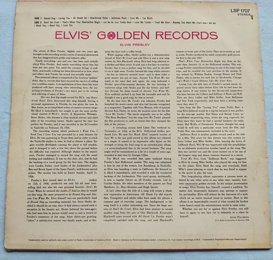 Elvis Presley ‎– Elvis' Golden Records Volume 1 (1970) LP = in Nieuwstaat, Elvis... | bol