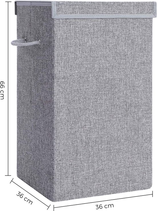 TA Design wasmand 85 L, imitatielinnen wasmand, wasmand met magnetisch deksel en... | bol