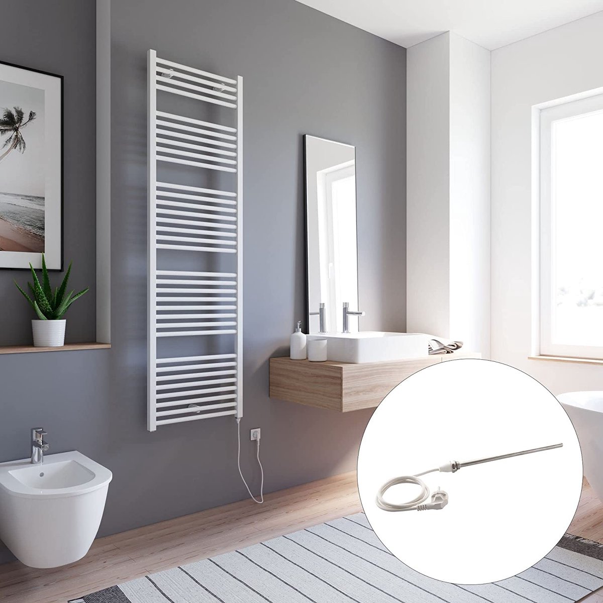 Schulte TURBO - elektrische designradiator - 60x170cm - wit ...