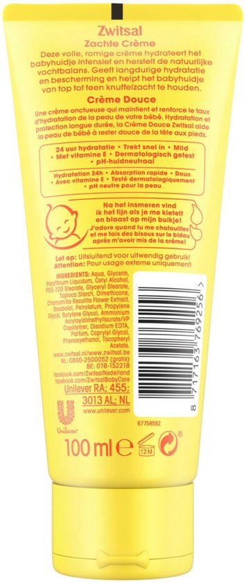 Zwitsal - Zachte Creme - 100ml | bol.com