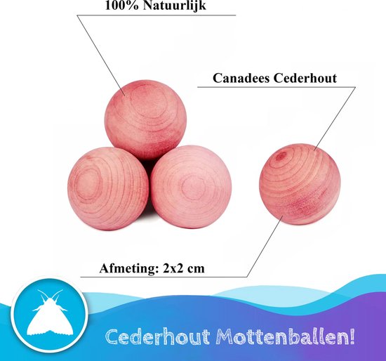 Summer Spark Mottenballen 20 balletjes - Cederhout tegen motten ...