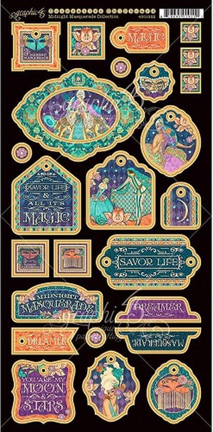 Graphic 45 - chipboard - 4501552 - Midnight masquerade | bol.com