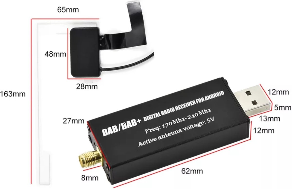DAB+ USB Digitale Radio Antenne Ontvanger Voor Android Autoradio | bol