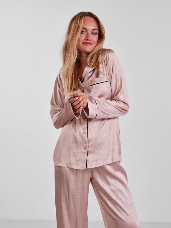 Pieces satijnen pyjama - Adela - Rose Dust - S - Roze | bol