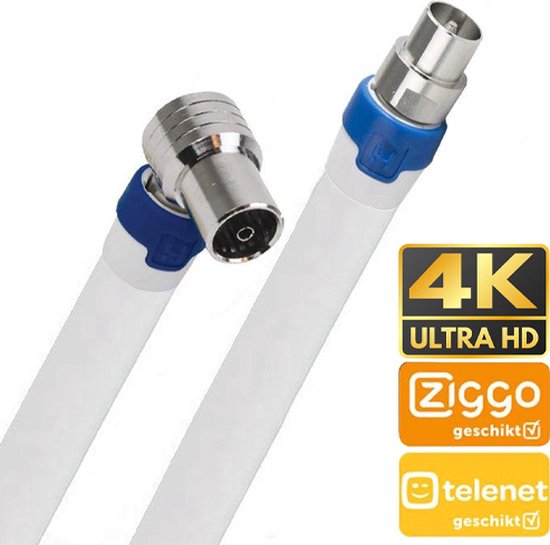 Coax kabel geschikt voor Ziggo & Telenet op de hand gemaakt - 20 meter ...