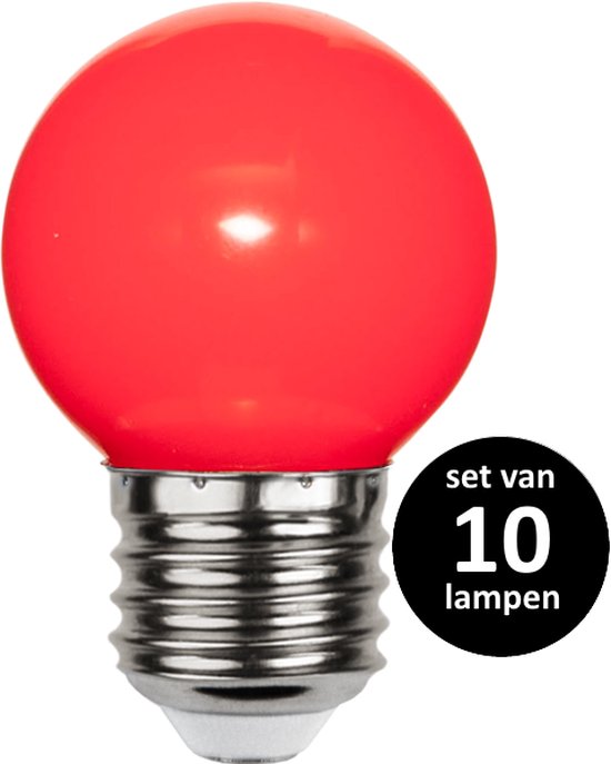 Rode lamp voor prikkabel - 1Watt - set van 10 | bol