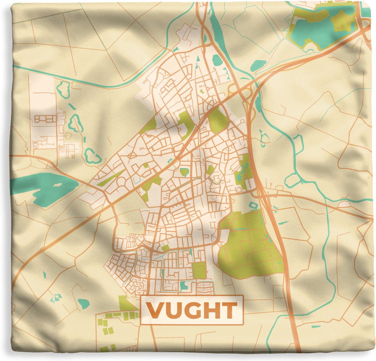 Kussenhoes 40x40 cm - Plattegrond - Vught - Stadskaart - Kaart - Katoen ...