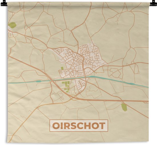 Wandkleed - Wanddoek - Oirschot - Plattegrond - Kaart - Vintage ...