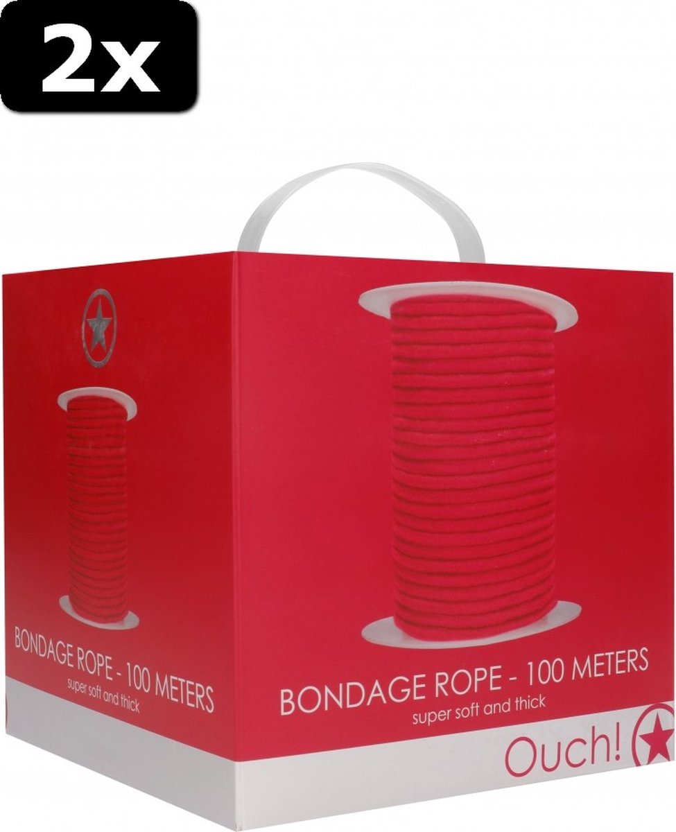 2x Ouch - Bondage Rope - 100 Meters - Red | bol.com