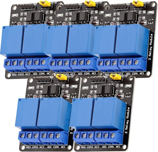 AZDelivery 5 x 2-Relay Module 5V met Optocoupler Low-Level-Trigger ...