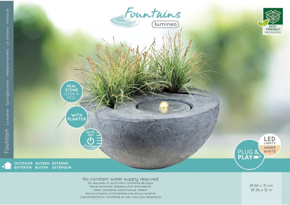 Waterornament Rond Plus Bloembak Grijs | bol.com