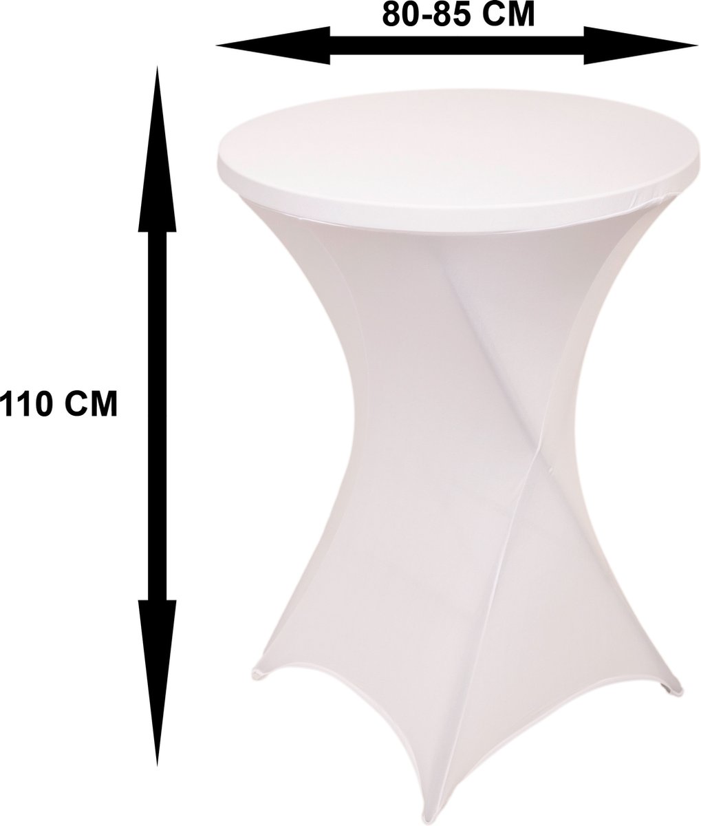 Statafelrok Wit x 4 – ∅80-85 x 110 cm – Statafelhoes Stretch 4 Stuks – Tafelhoezen... | bol.com