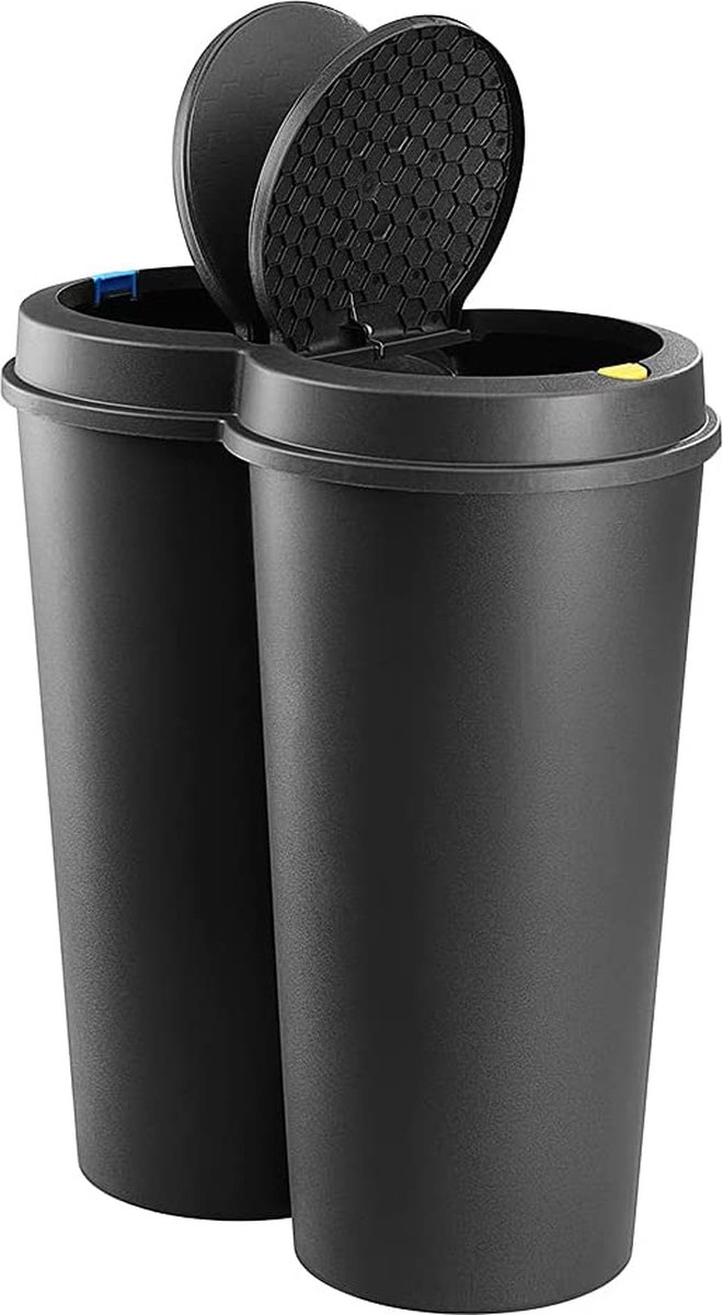 NaSK - Vuilnisbak Dubbele prullenbak 50L rond Afvalscheiding Duo ...
