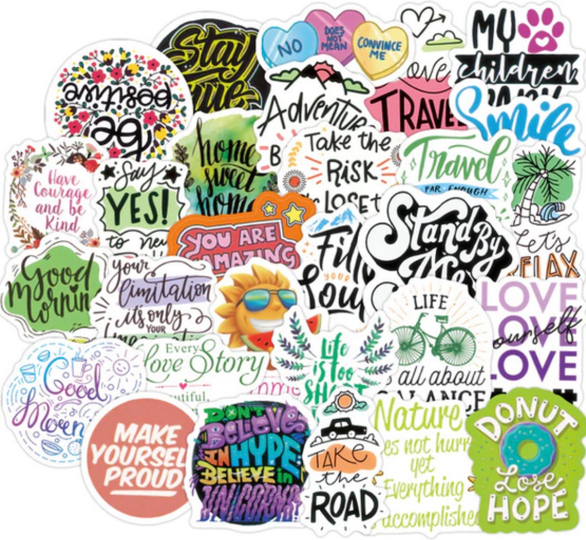 100 motiverende en inspirerende quote stickers - Stickers voor op ...