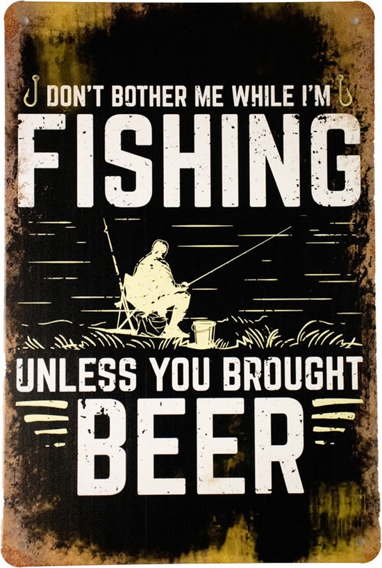 Wandbord - Don`t Bother me - Metalen wandbord - Mancave - Mancave ...