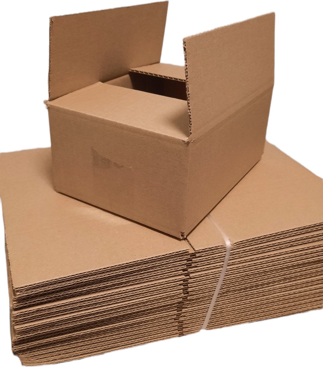 50 stuks Kartonnen vierkante / rechthoekige verzenddozen - 200mm x ...