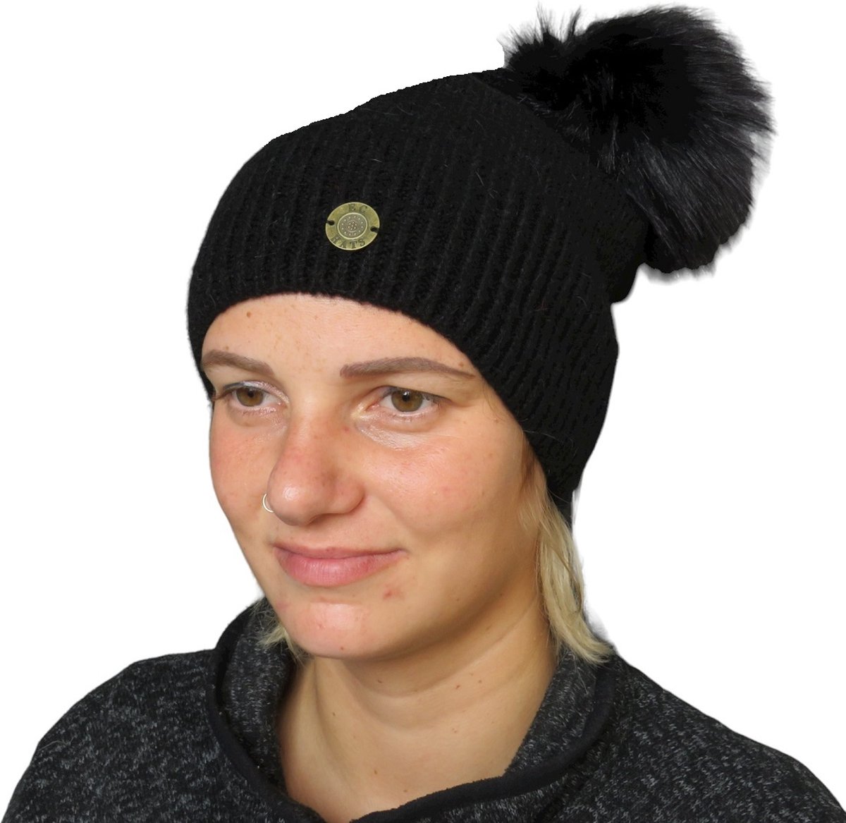 Muts dames winter - 20% wol en pompon | bol