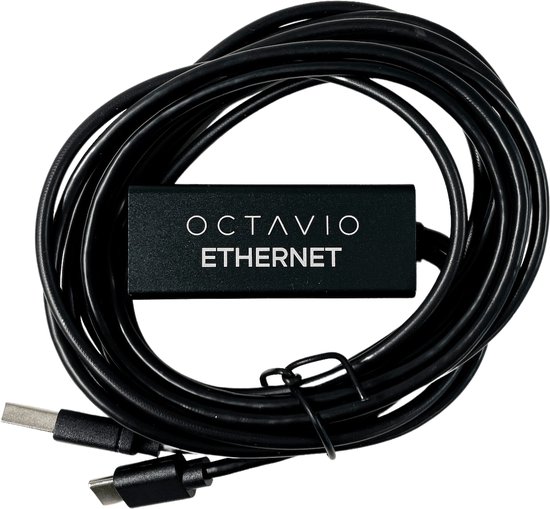 Octavio Ethernet Cable RJ45-USB-C Adapter - Zwart | bol