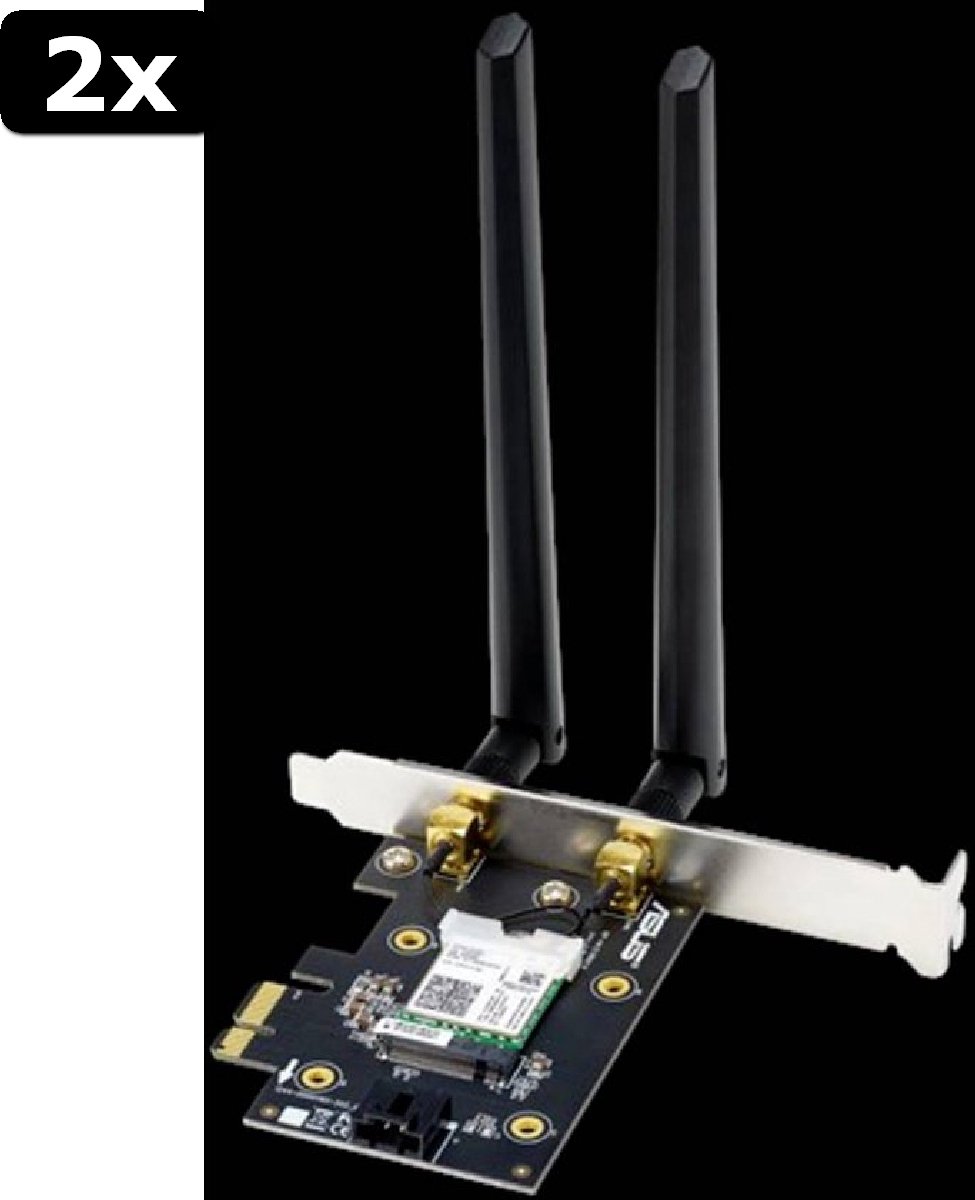 2x ASUS PCE-AX3000 - Draadloze netwerkadapter - Wifi 6 - Bluetooth ...