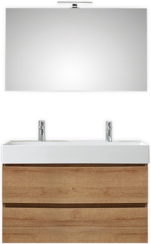 Pelipal Bali 100 cm wastafelonderkast 40 cm diep met spiegel Riviera ...