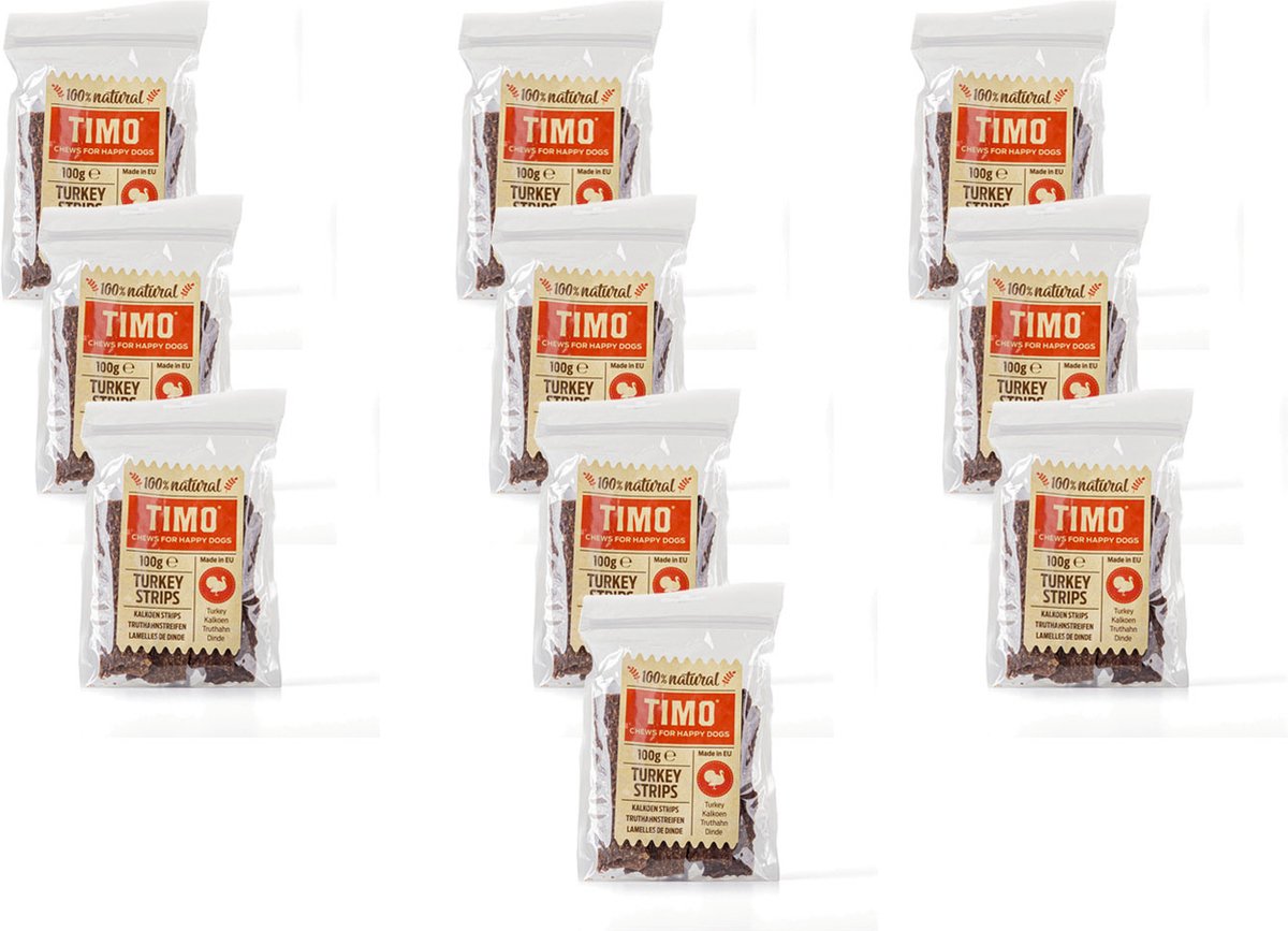 Timo Strips 100 g - Hondensnacks - 10 x Kalkoen | bol.com