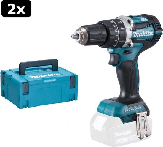 2x Makita DHP484ZJ Accu Klop-/Schroefboormachine 18V - Losse Body (geleverd zonder... | bol.com