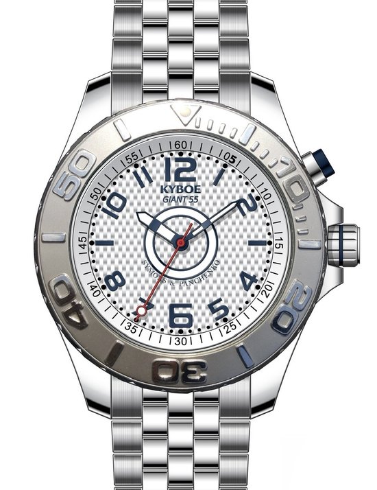 KYBOE - THE GUNFIRE I 55 - SILVER POLISHED - 3-HAND 10 ATM | bol