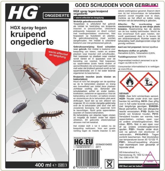 HGX spray tegen kruipend ongedierte - 12910N - 400ml - zeer krachtig ...