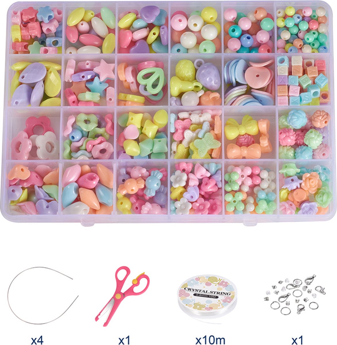 DIY Kinder Kralen Set - Acryl kralen - Sieraden Maken - met accessoires ...