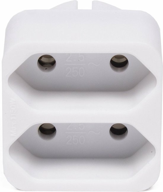 Benson 4x stuks stopcontact splitters duo wit - Stekker duo | bol