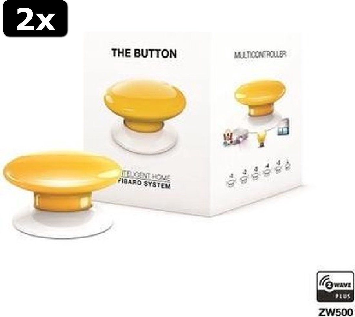 2x FIBARO The Button - Sc√®ne schakelaar - Geel | bol.com