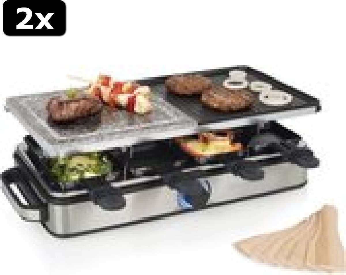 2x Princess 162635 Gourmetstel - Raclette 8 Steen en Grill Deluxe ‚Äì ...