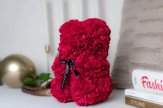 RNZV - Rozen Teddy Beer 25 cm - Rose Bear - Rose Teddy - Liefde - Moederdag -... | bol