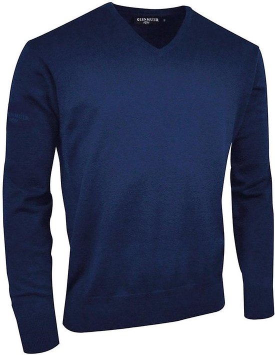 Heren Trui - Glenmuir V Neck Merinowol - Navy - L | bol