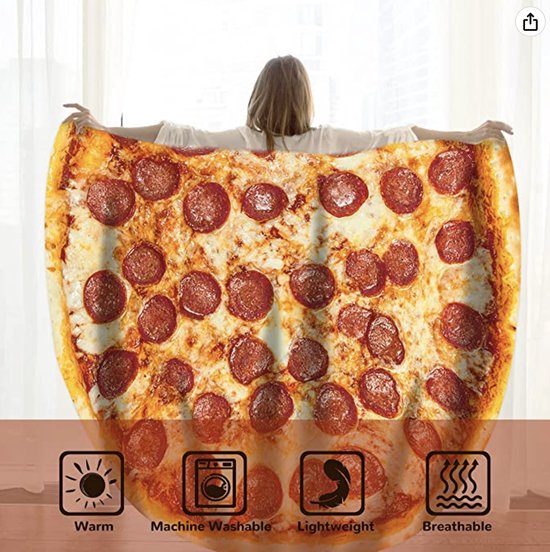 Fleece deken plaid picknickkleed Pizza | bol