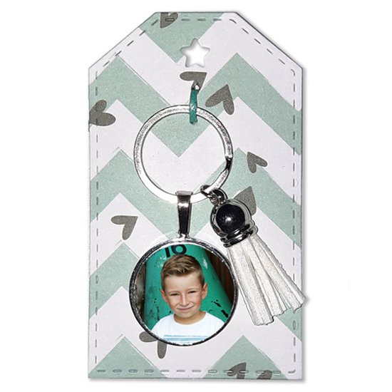 Sleutelhanger met zilverkleurige fotohanger (eigen foto wordt erin ...