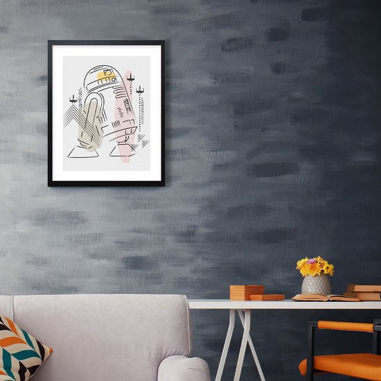 Ingelijste Print Star Wars R2-D2 40x50cm | bol.com