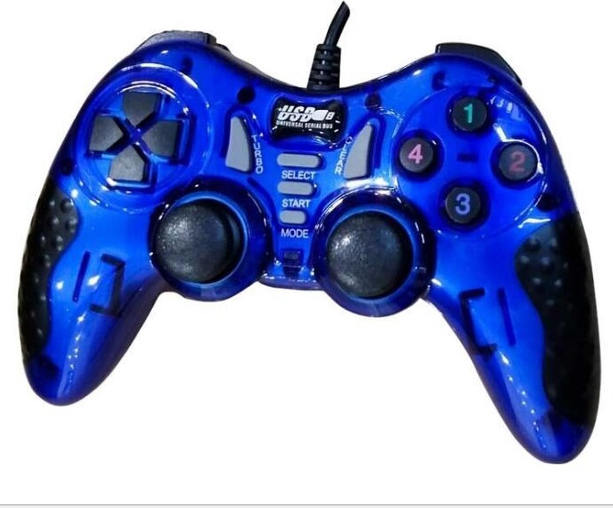 USB gamecontroller met 1.8m draad - voor PC – Blauw | bol.com