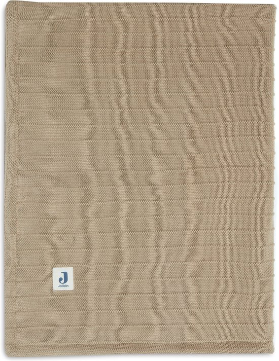 Jollein Baby Deken Ledikant Velvet Pure Knit - Biscuit - GOTS | bol.com