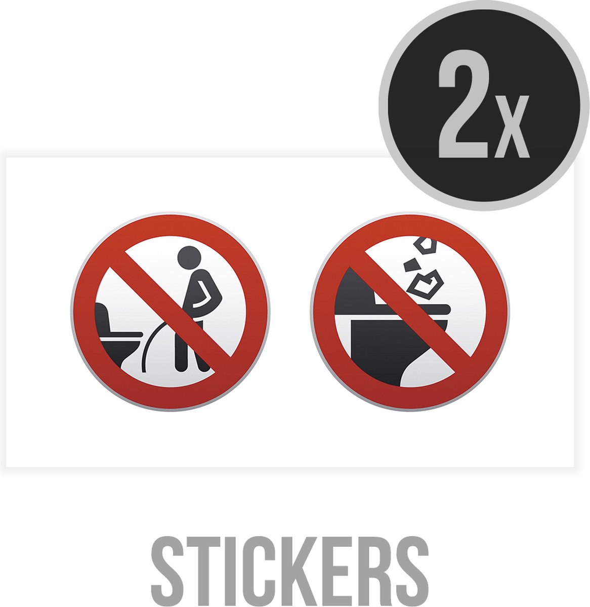 Pictogram/ stickers | Toiletten proper houden | 20 x 10 cm | WC | Niet ...