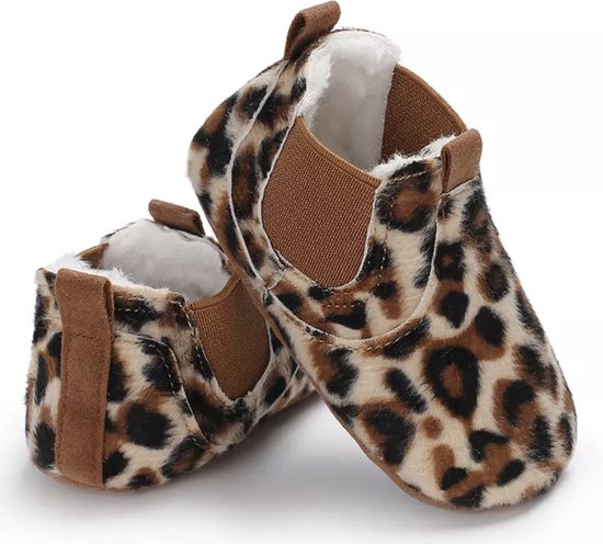 Baby Slofjes - Panterprint - Voetlengte 12 CM - Anti Slip Zooltje ...