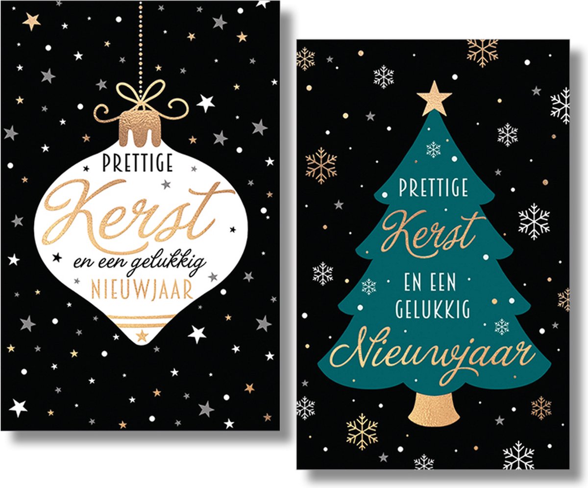 MGPcards - 20 Luxe dubbele Kaarten - Foliedruk - Witte envelop - Kerst ...