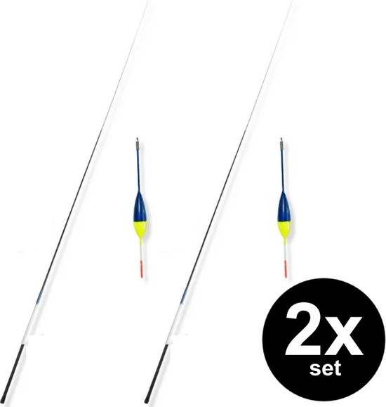 2x Telescopische vishengel 2.8m + haak, lijn en dobber set | bol