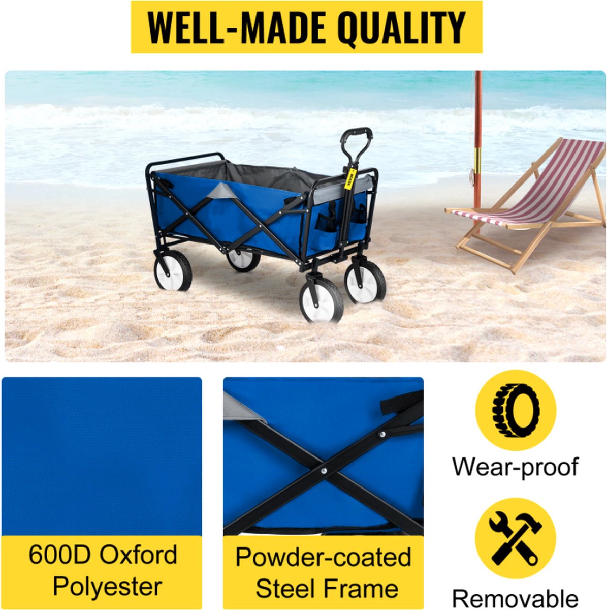 Bolderkar / Handkar / All-Season / Strandkar - opvouwbaar met ...