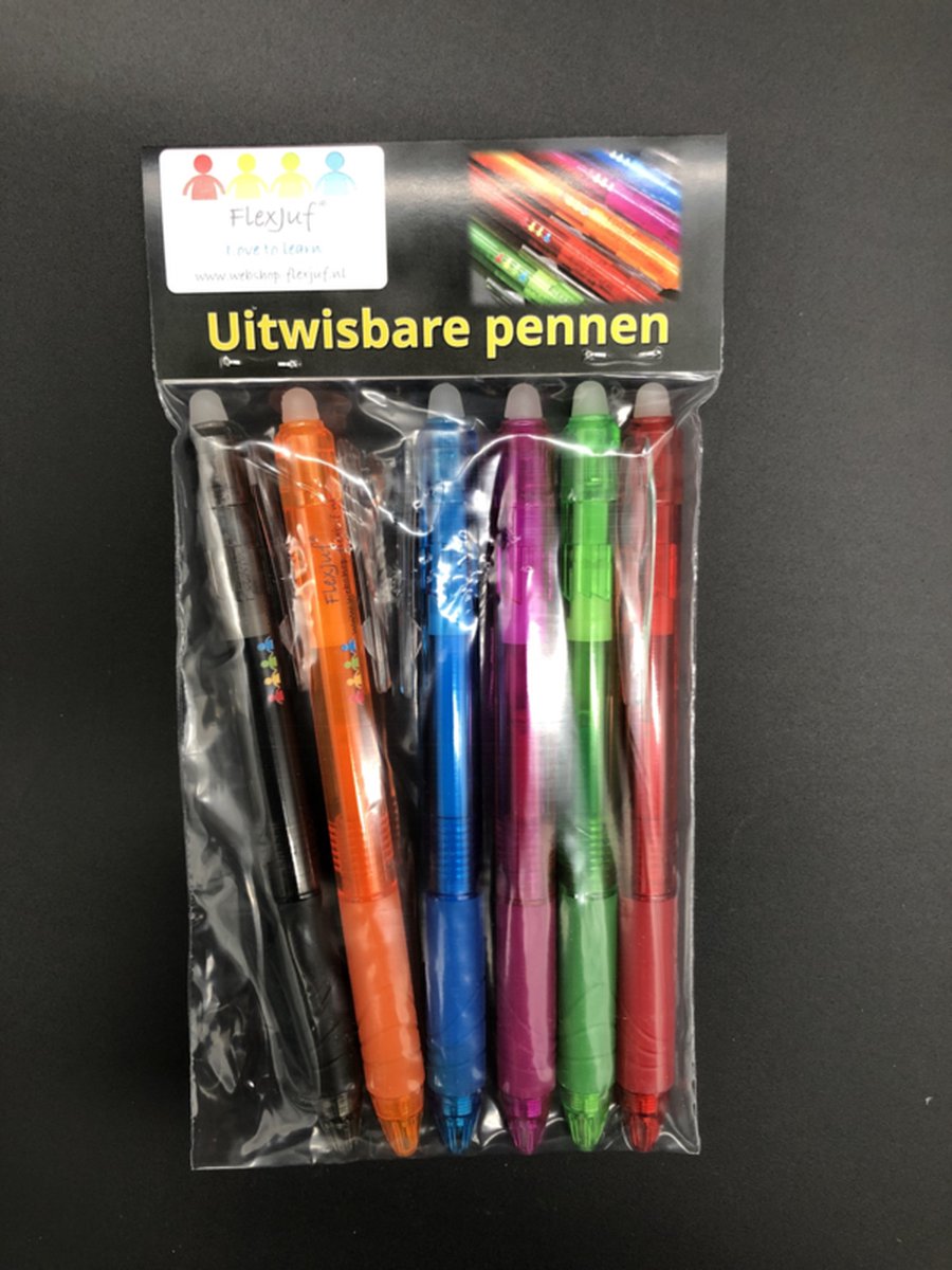 FlexJuf Uitwisbare nakijk pennen (6 st.) | door frictie uitwisbaar ...