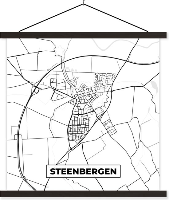 Posterhanger incl. Poster 60x60 cm - Schoolplaat - Kaart - Steenbergen ...