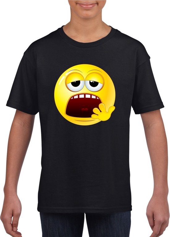 emoticon/ emoticon t-shirt moe zwart kinderen 110/116 | bol