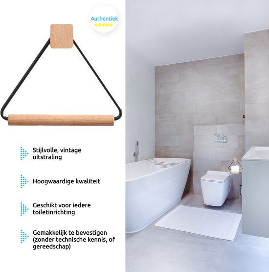 Toiletrolhouder zonder boren- Wc rolhouder - Zuignap - Zelfklevend ...