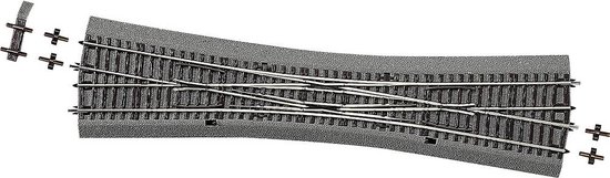 H0 RocoLine (met ballastbed) 42549 Engels wissel, Dubbel 345 mm 1 stuk(s) | bol