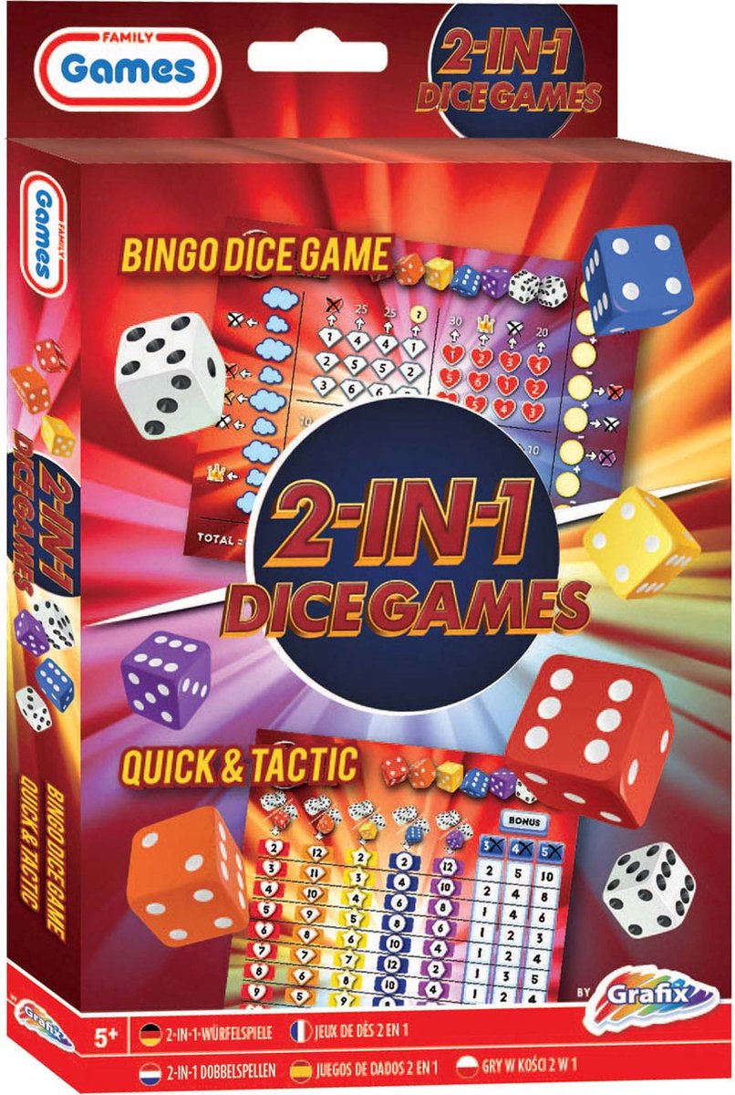Grafix 2-in-1 Dobbelspel - Bingo Dice & Quick and Tactic | bol.com